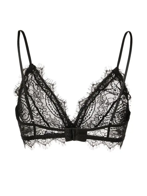 ANINE BING Lace Triangle Bralette - Black