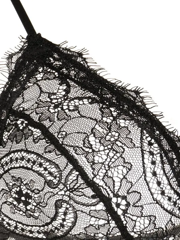 ANINE BING Lace Triangle Bralette - Black