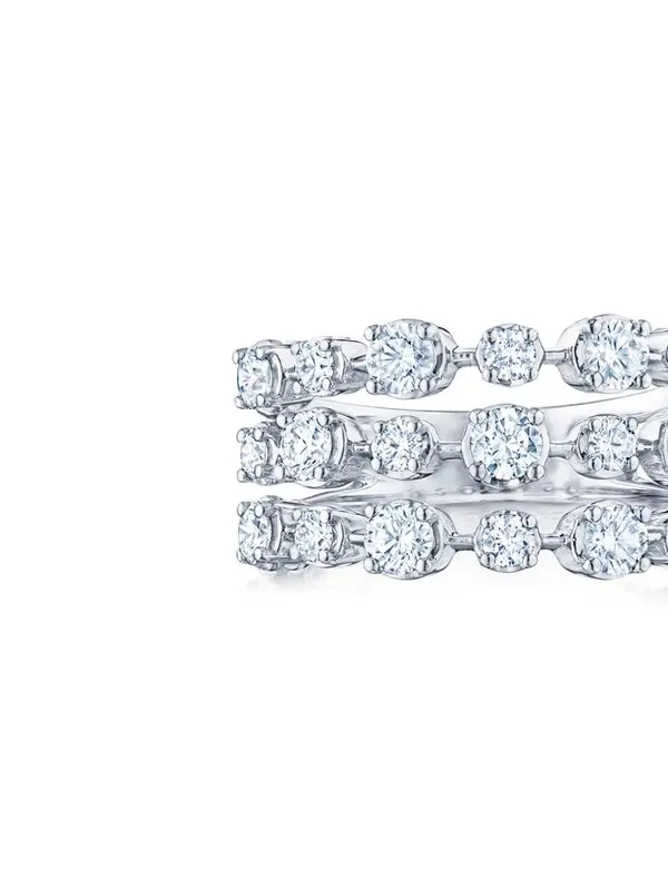 Kwiat 18kt White Gold Diamond Starry Night Three Row Ring