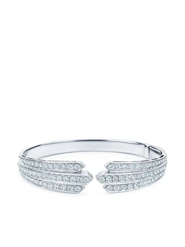 Kwiat 18kt White Gold Diamond Cascade Bangle - Silver