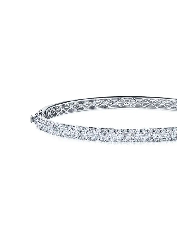 Kwiat 18kt White Gold Diamond Moonlight Three-row Medium Bangle - Silver