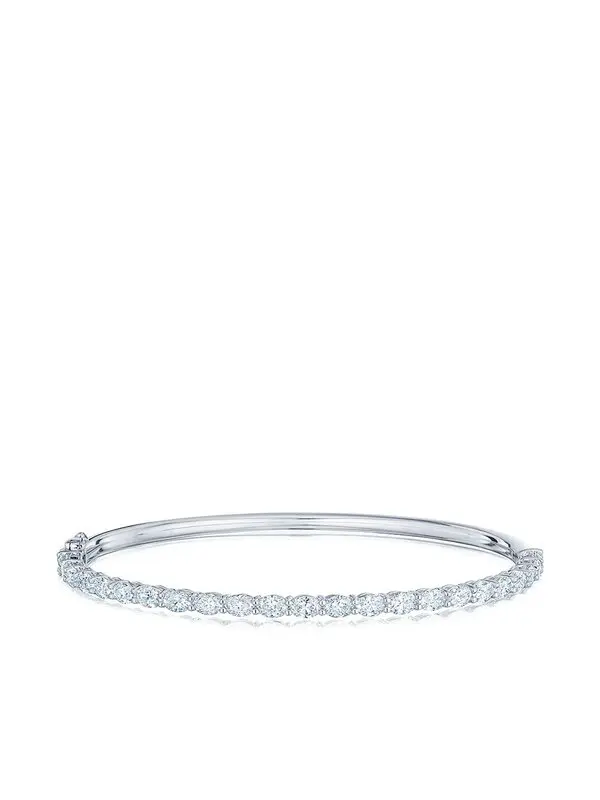 Kwiat 18kt White Gold Oval Cut Diamond Bangle - Silver