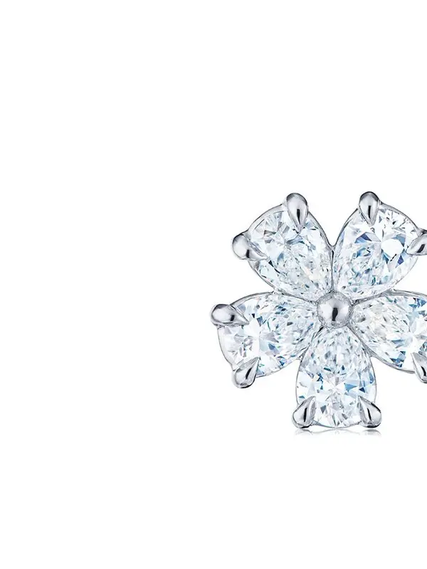 Kwiat Cluster Floral Diamond Stud Earrings - Silver