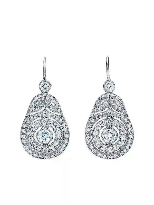 Kwiat 18kt White Gold Diamond Drop Earrings - Silver