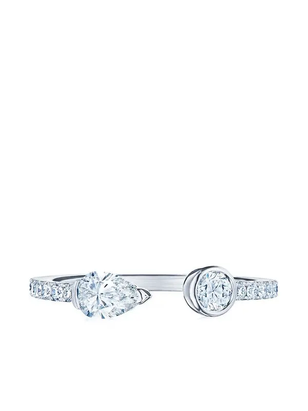 Kwiat 18kt White Gold Diamond Open Ring - Silver