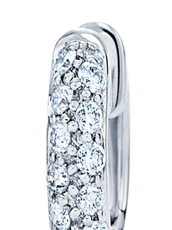 Kwiat 18kt White Gold Pavé Diamond Hoop Earrings - Silver