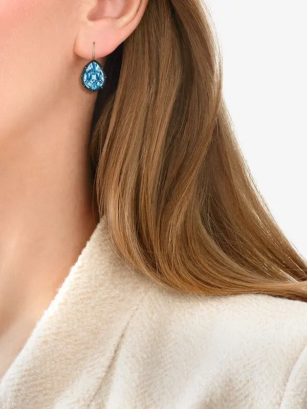 Fred Leighton 18kt And Silver Drop Topaz Earrings