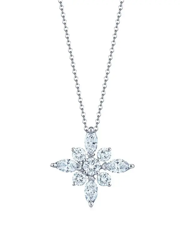 Kwiat Platinum Diamond Star Pendant Necklace - Silver