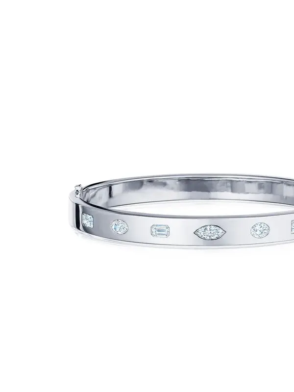 Kwiat 18kt White Gold Diamond Bangle - Silver