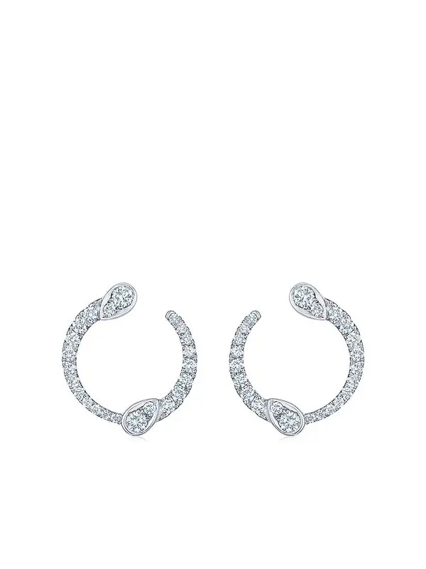 Kwiat 18kt White Gold Diamond Hoop Earrings - Silver
