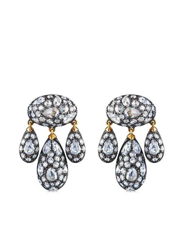 Fred Leighton 18kt Diamond Girandole Earrings - Gold