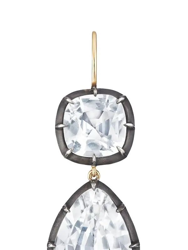 Fred Leighton 18kt Double Topaz Drop Earrings - Gold