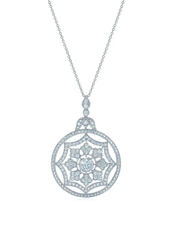 Kwiat 18kt White Gold Diamond Web Pendant Necklace - Silver