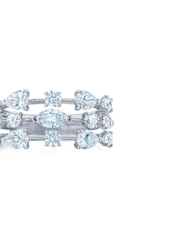 Kwiat 18kt White Gold Diamond Starry Night Three-row Ring