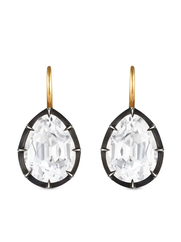 Fred Leighton 18kt Yellow Pear Shape Topaz Drop Earrings - Gold