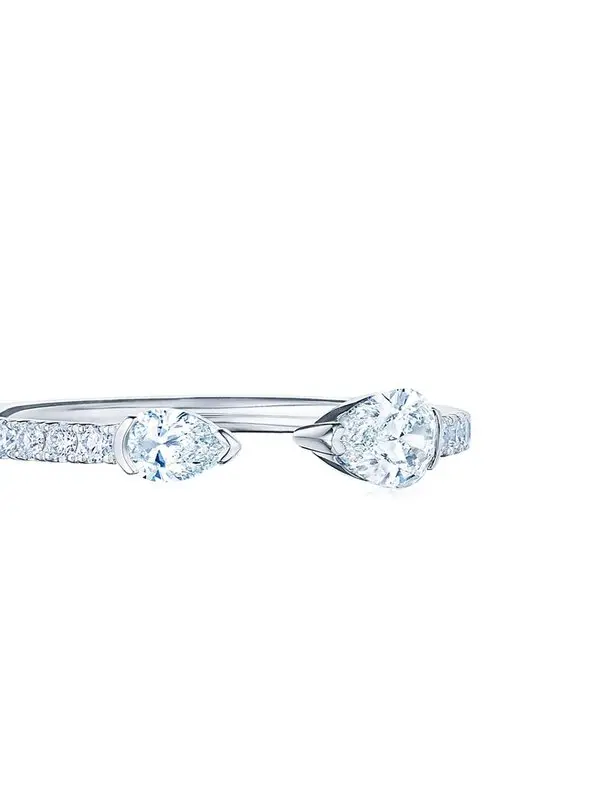 Kwiat 18kt White Gold Eclipse Open Ring With Pear Cut Diamonds