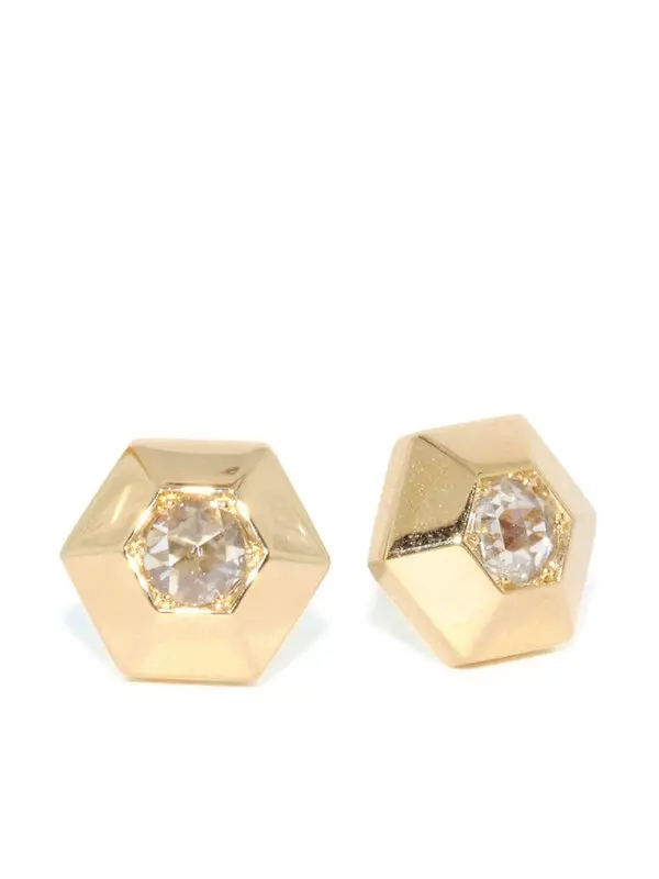 Fred Leighton 18kt Yellow Diamond Stud Earrings Gold Editorialist