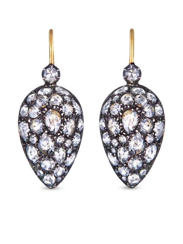Fred Leighton 18kt Yellow Diamond Earrings - Gold