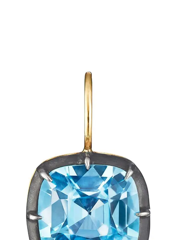 Fred Leighton 18kt Cushion Topaz Collet Drop Earrings