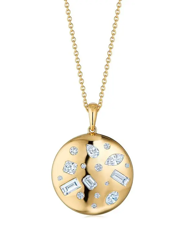 Kwiat 18kt Yellow Diamond Cobblestone Round Pendant - Gold