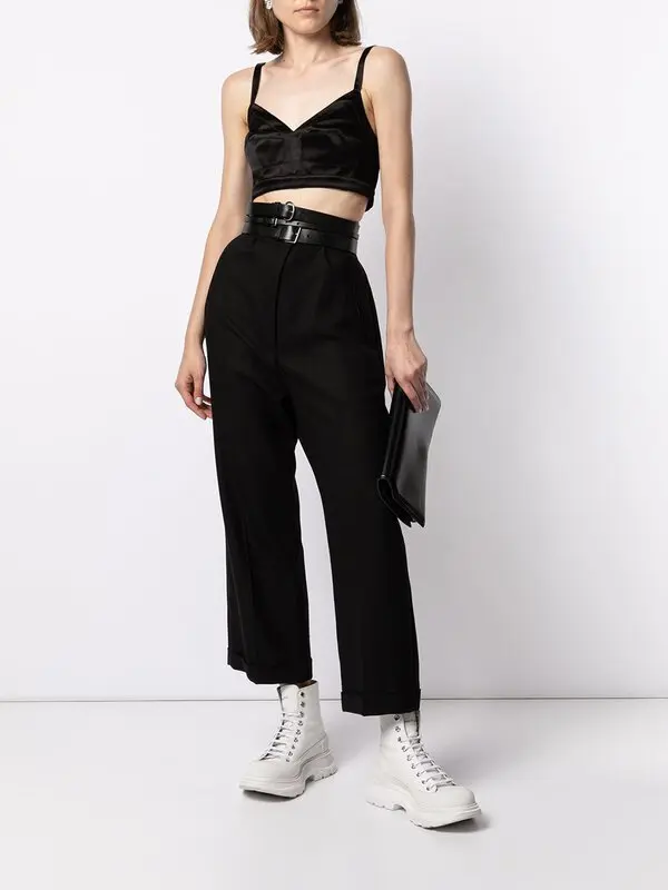 Alexander McQueen Spaghetti-strap Crop Top