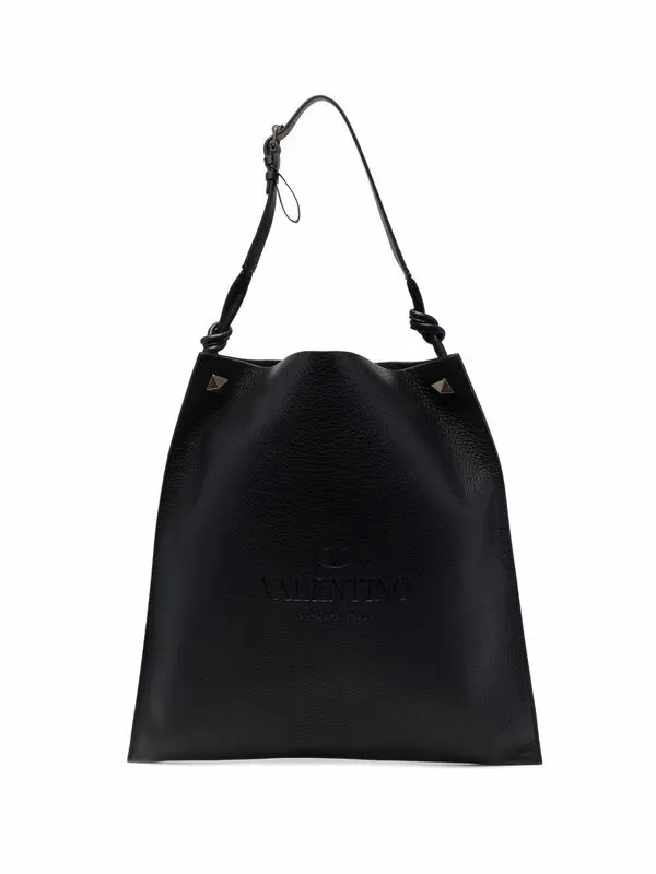 Valentino Garavani Logo Debossed Tote Bag - Black