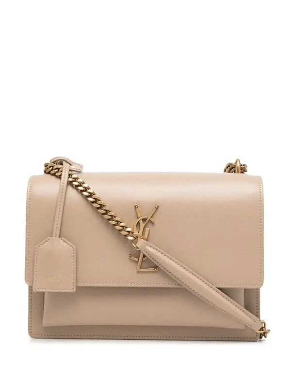 Saint Laurent Medium Sunset Shoulder Bag - Neutrals