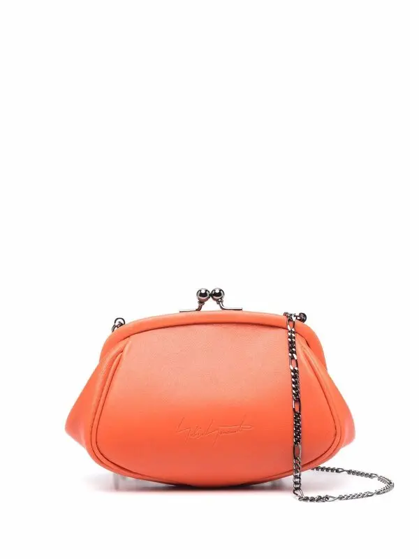 Yohji Yamamoto Leather Frame Purse - Orange