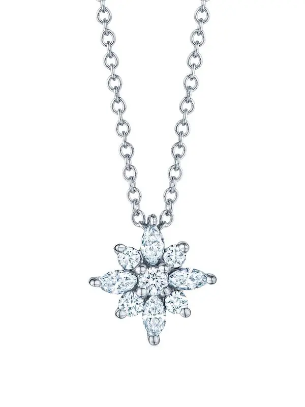 Kwiat 18kt White Gold Diamond Star Pendant - Silver