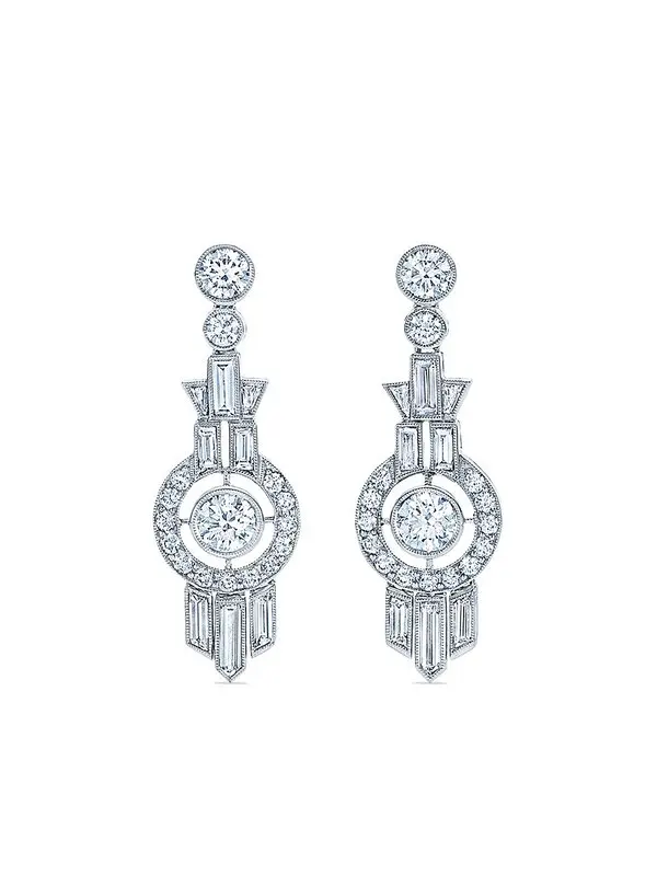 Kwiat 18kt White Gold Diamond Splendor Drop Earrings - Silver