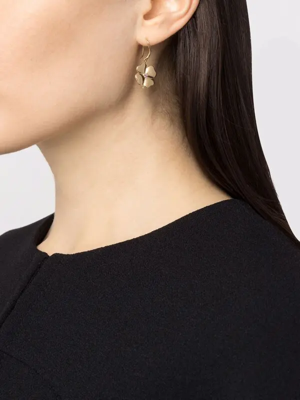 AURÉLIE BIDERMANN 18kt Yellow Clover Sapphire Earrings