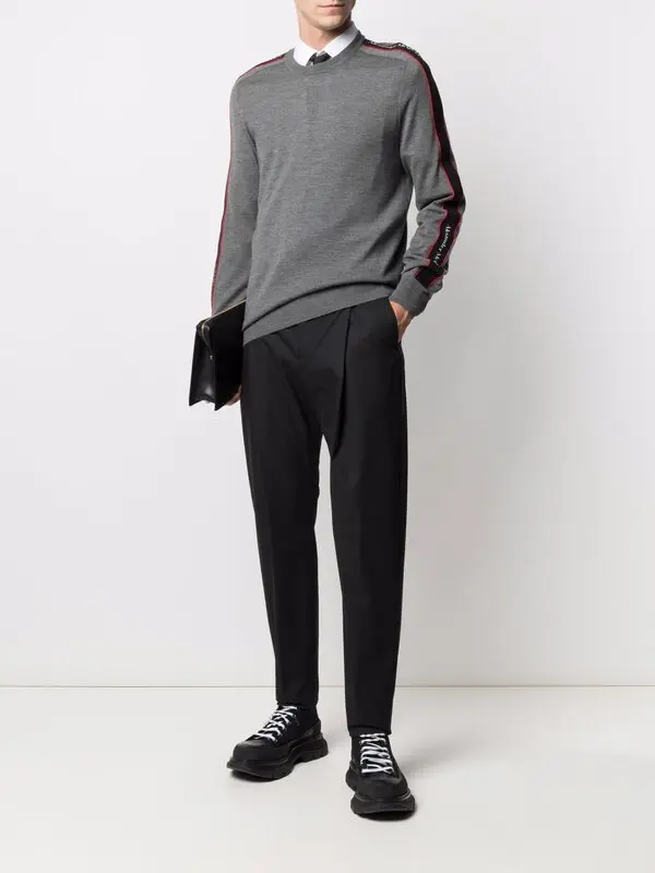 Alexander McQueen Logo-tape Jumper - Grey