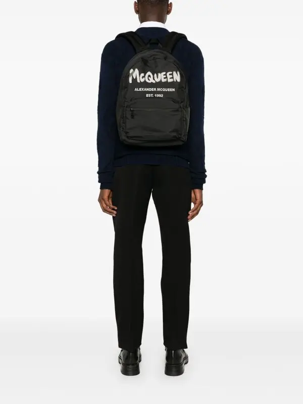 Alexander McQueen Graffiti Printed Metropolitan Backpack