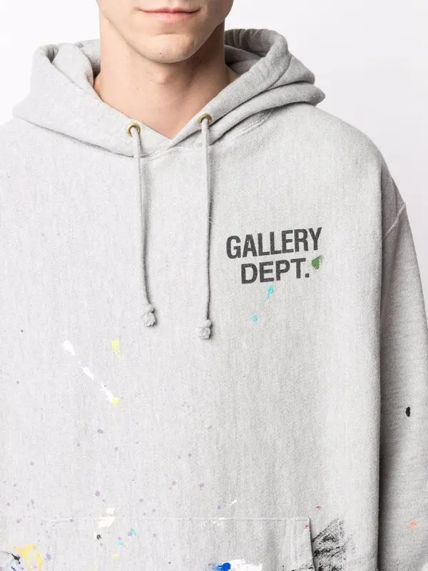 Gallery Dept. Paint-Platter Logo Print Hoodie In Grey - 15