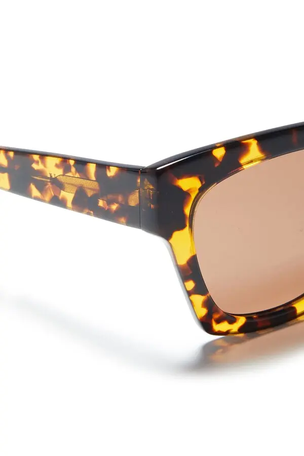 Ganni Alice Square-Frame Tortoiseshell Acetate Sunglasses  display picture 2