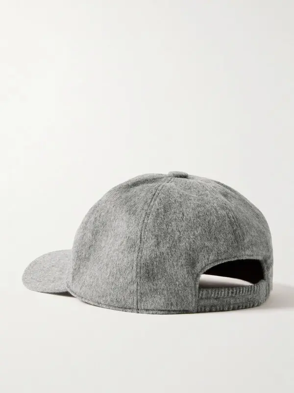 Loro Piana Storm System Baby Cashmere Baseball Cap - Gray