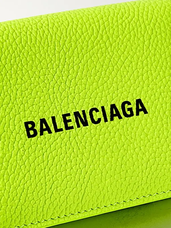 Balenciaga Logo-print Leather Trifold Wallet