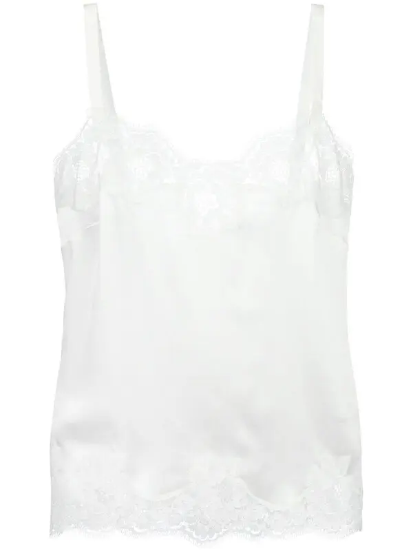 Dolce & Gabbana Lace Trim Camisole - White
