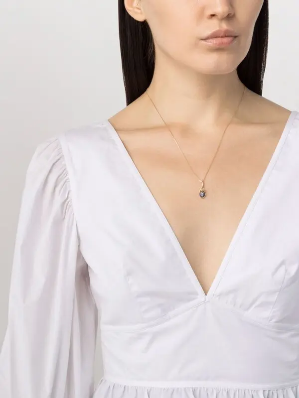 AURÉLIE BIDERMANN 18kt Yellow Beetle Sapphire And Diamond Necklace