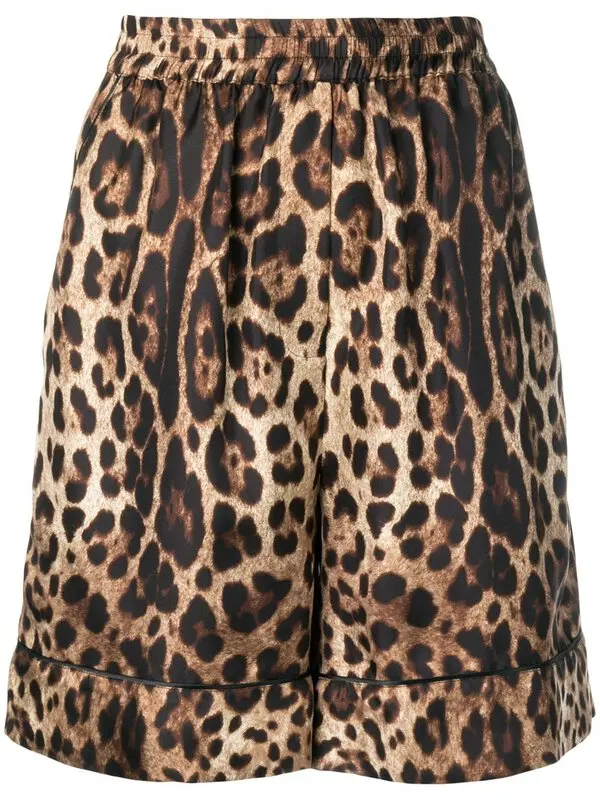 Dolce & Gabbana Leopard-print Silk Shorts