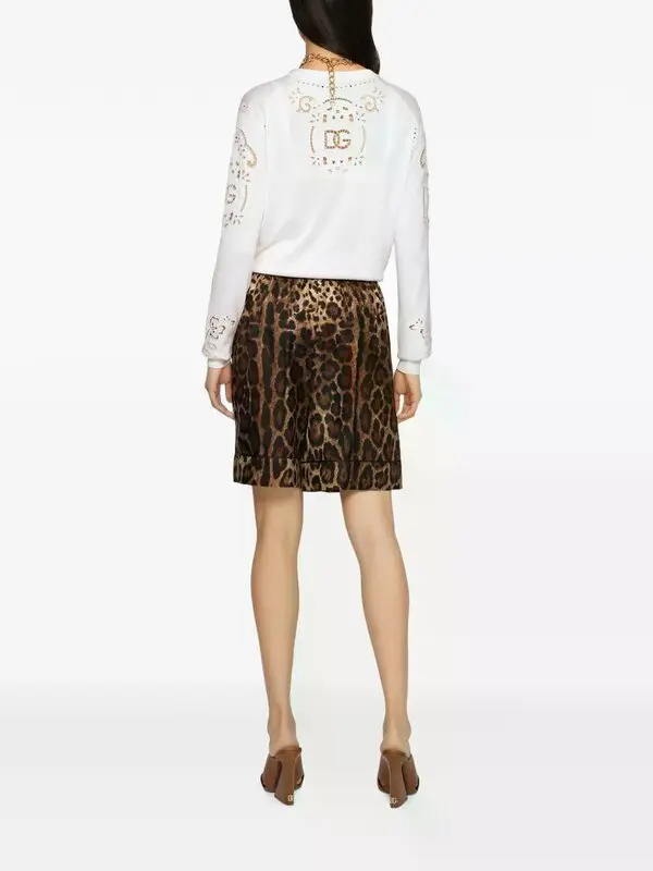 Dolce & Gabbana Leopard-print Silk Shorts - Brown