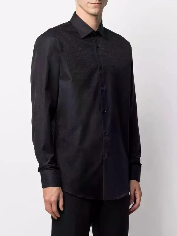 FERRAGAMO Gancini-print Shirt - Blue
