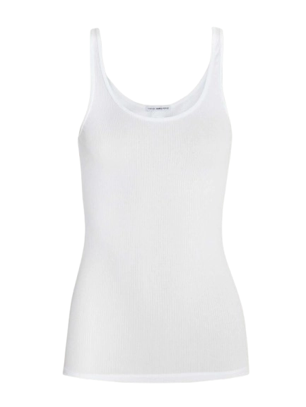 JAMES PERSE Daily Ribbed Stretch-cotton Tank - White