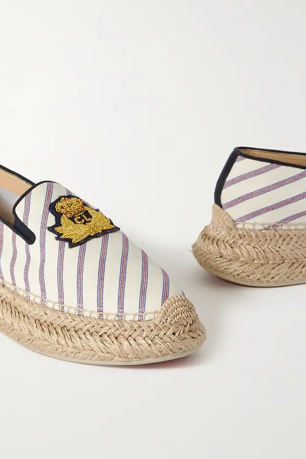 Christian Louboutin Espananou Logo-AppliquéD Striped Canvas  display picture 1