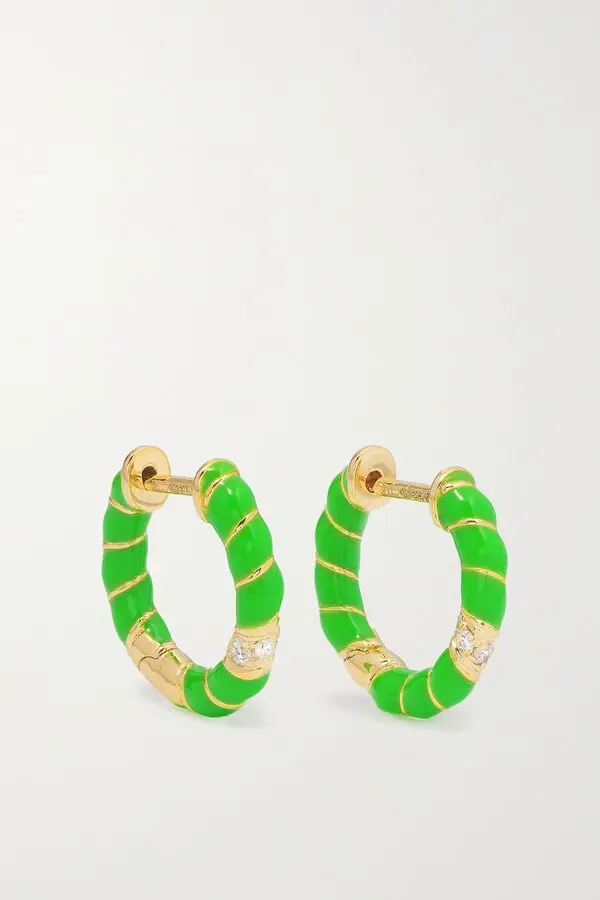 Yvonne Léon 9-karat Hoop Earrings - Green