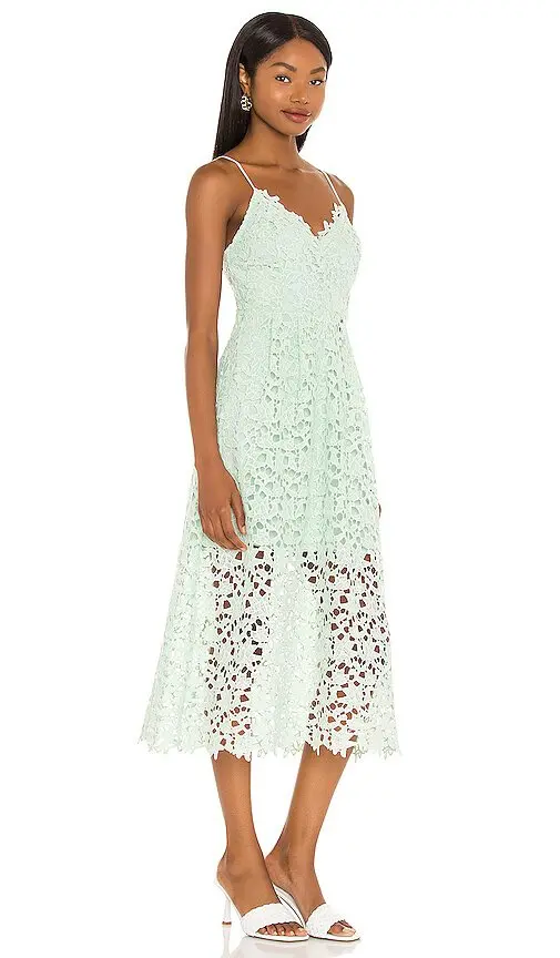 Astr The Label Lace A Line Midi Dress - Mint | Editorialist