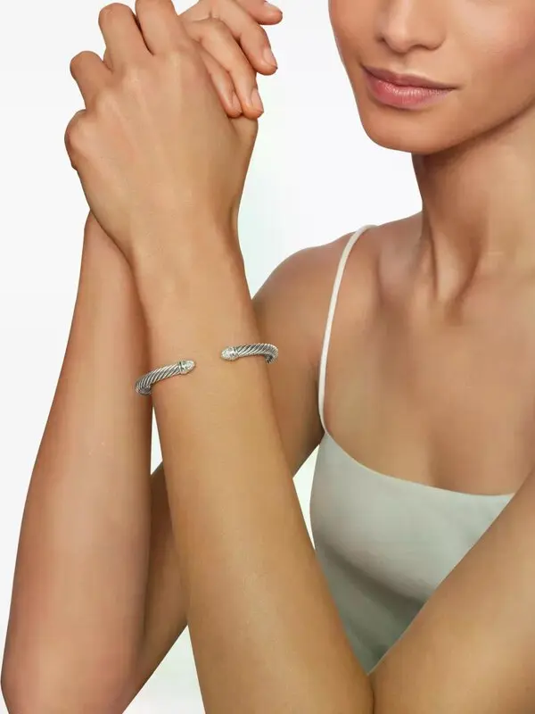 David Yurman Classic Cable Diamond Bracelet - Silver