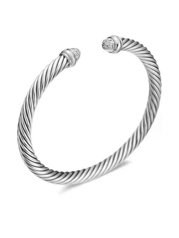 David Yurman Classic Cable Diamond Bracelet - Silver