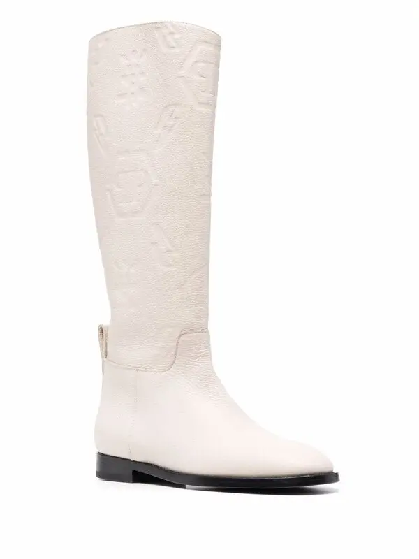 Philipp Plein Embossed-logo Knee-high Boots