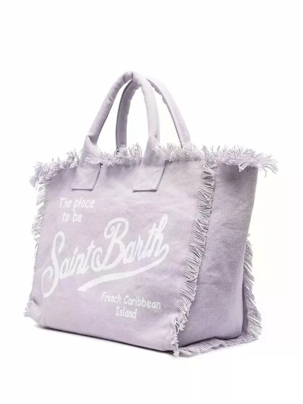 MC2 SAINT BARTH Cotton Beach Bag With Frayed Detailing